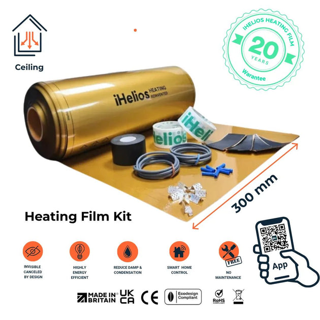 Infrared Ceiling Heating Kit | 300mm PTC Film | iHelios